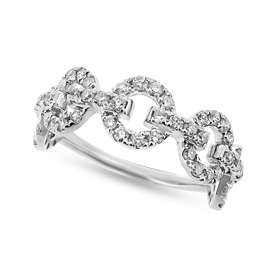 0.55ctw Natural Diamond Rolo Link Cocktail Ring in 14k Gold – Elite ...