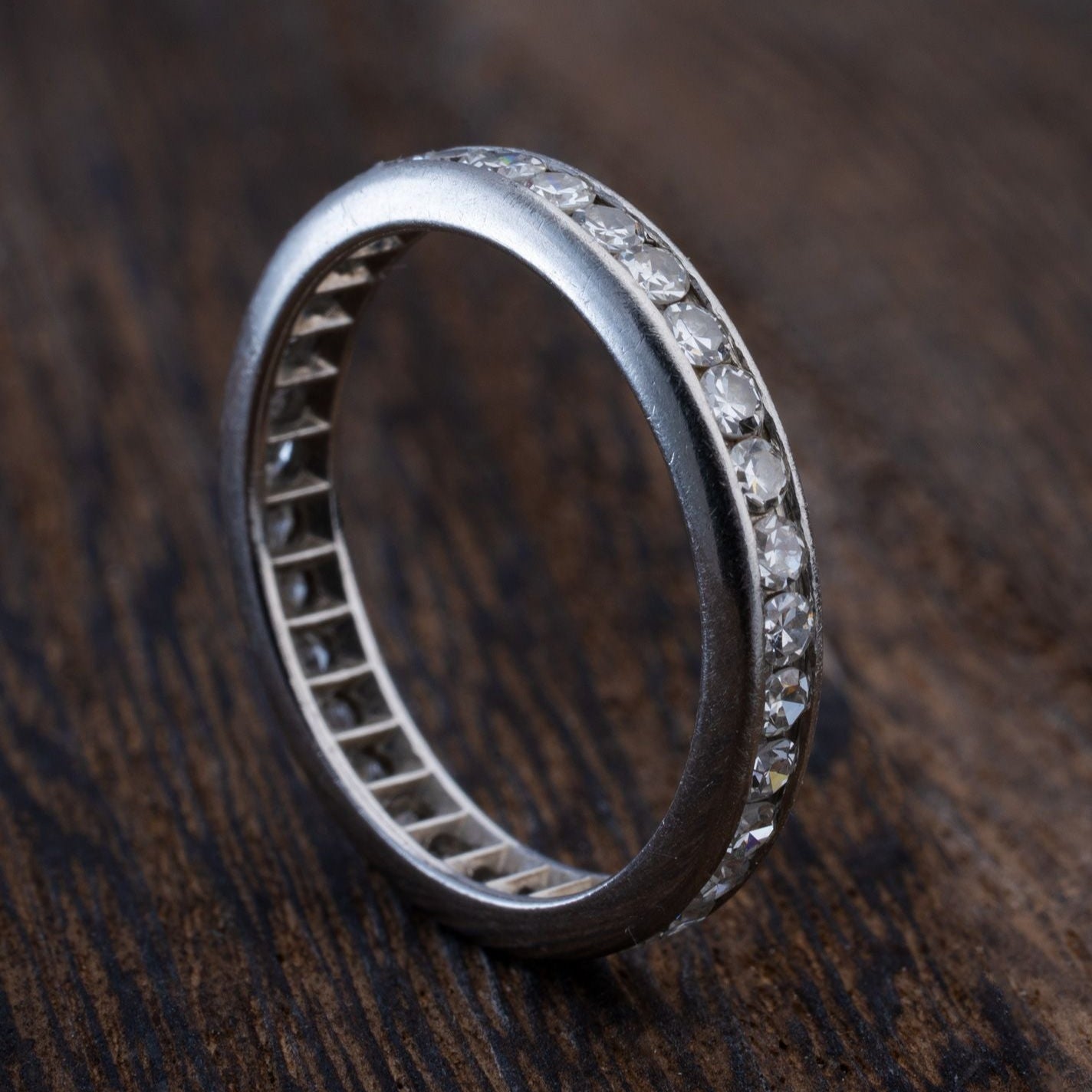 Vintage Platinum Diamond Eternity Band